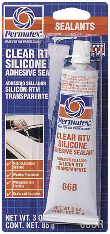 Permatex 80050 Clear RTV Silicone Adhesive Sealant 3 OZ TUBE 80050 (66B)